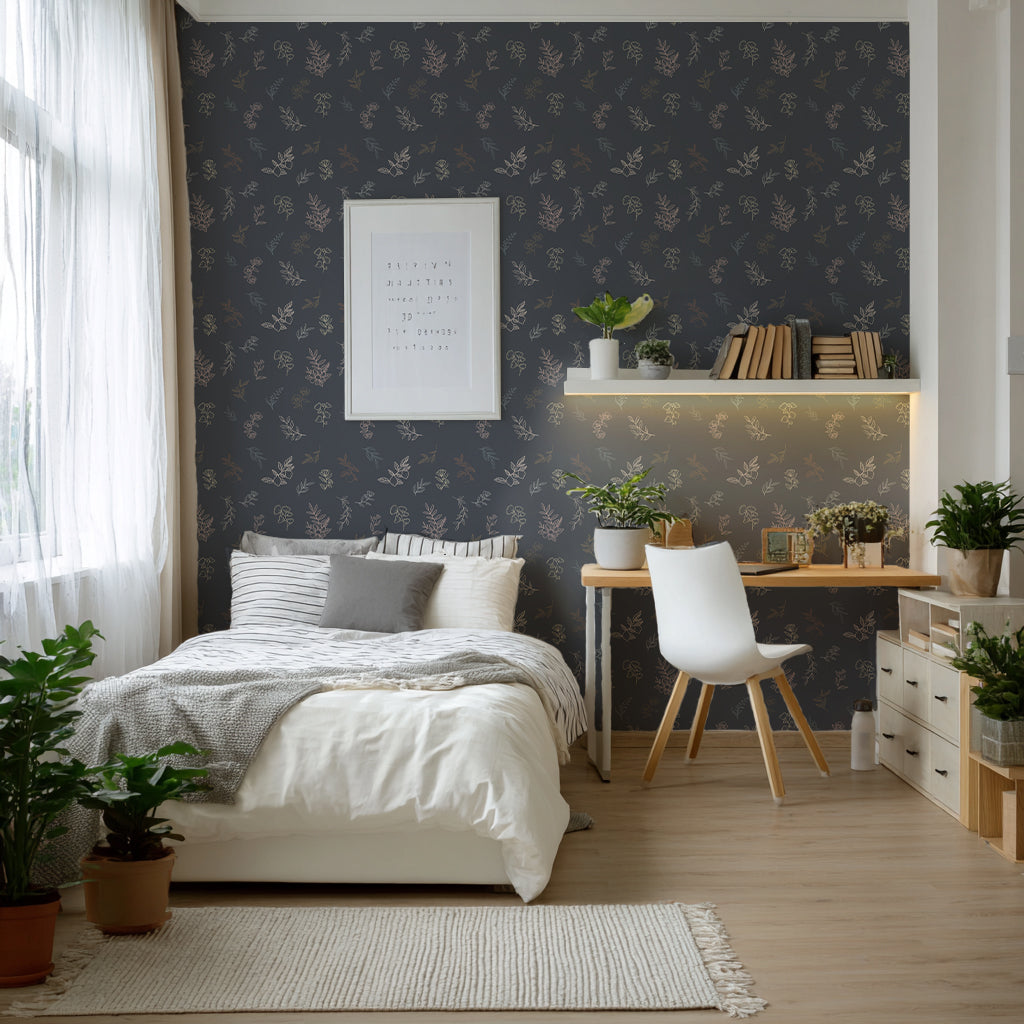Designtapete Moonlight Leaves – Unik Nordic